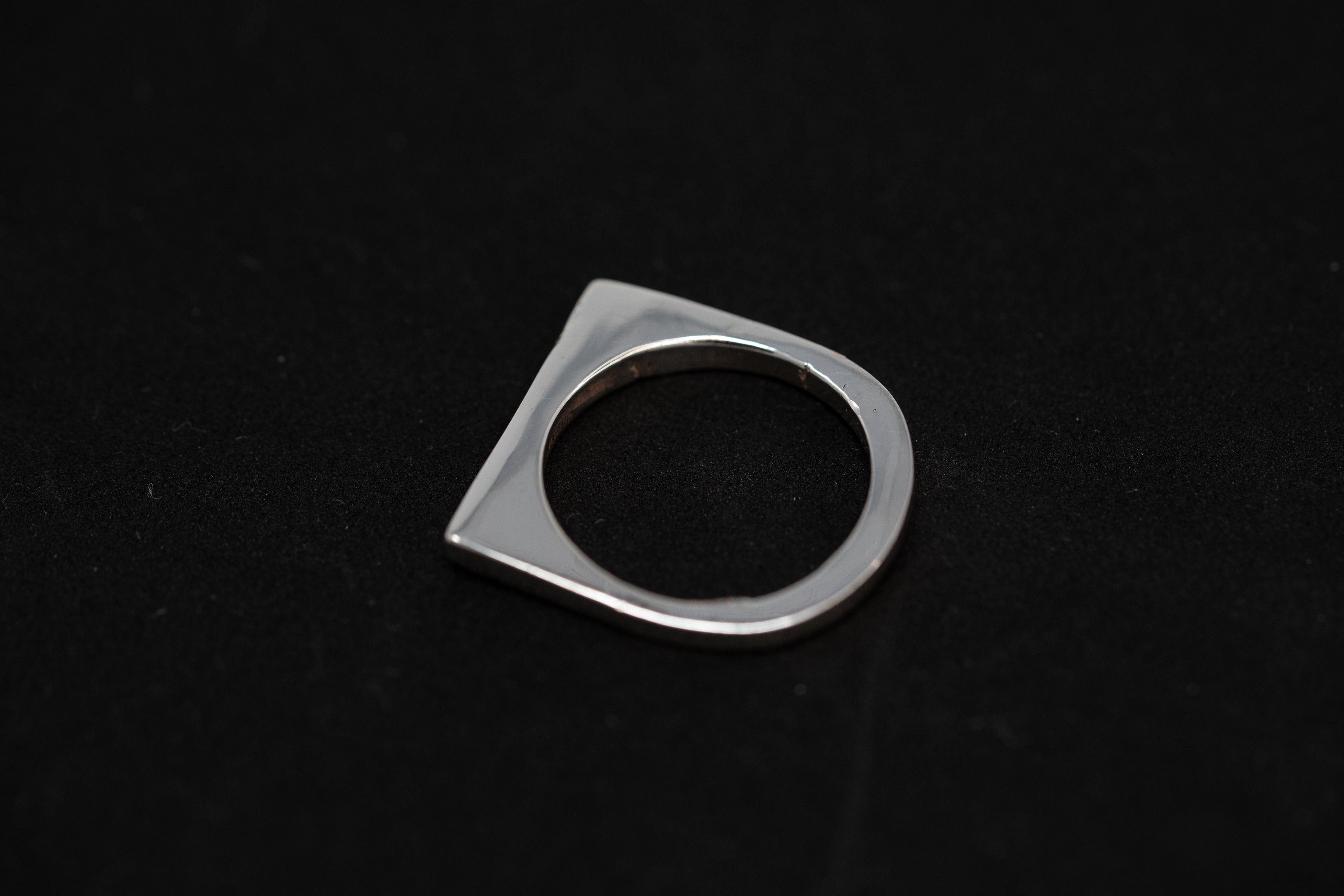 Flat Top Ring – Leather Stone Metal